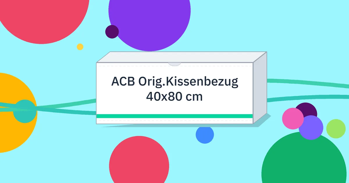Symbolbild: Packung mit der Aufschrift ACB Orig.Kissenbezug 40x80 cm (PZN 11664542) – Verfügbarkeit und Bezug in Apotheken in Frankfurt am Main