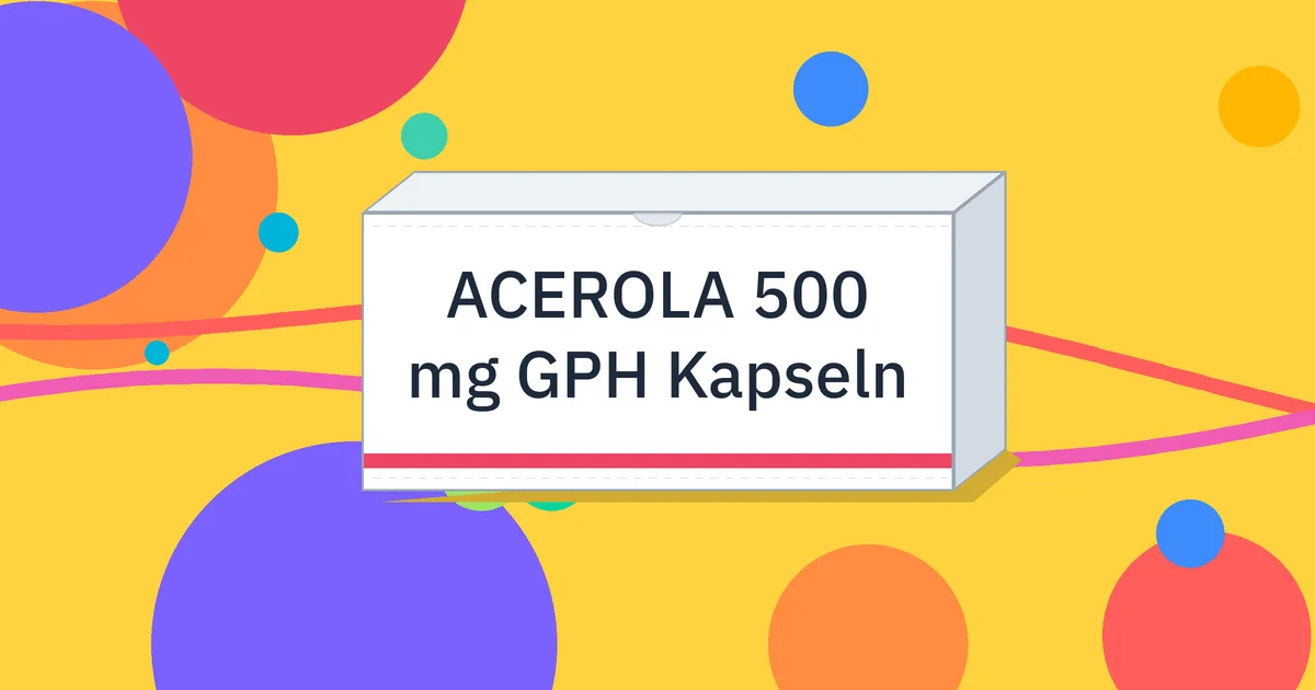 Symbolbild: Packung mit der Aufschrift ACEROLA 500 mg GPH Kapseln (PZN 10337893) – Verfügbarkeit und Bezug in Apotheken in Frankfurt am Main