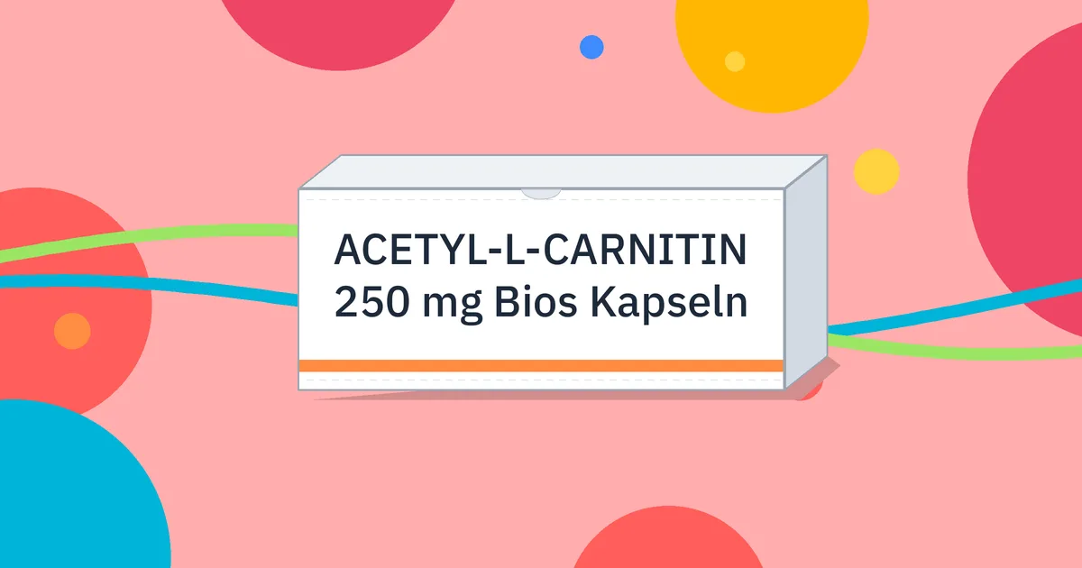 Symbolbild: Packung mit der Aufschrift ACETYL-L-CARNITIN 250 mg Bios Kapseln (PZN 00906249) – Verfügbarkeit und Bezug in Apotheken in Frankfurt am Main