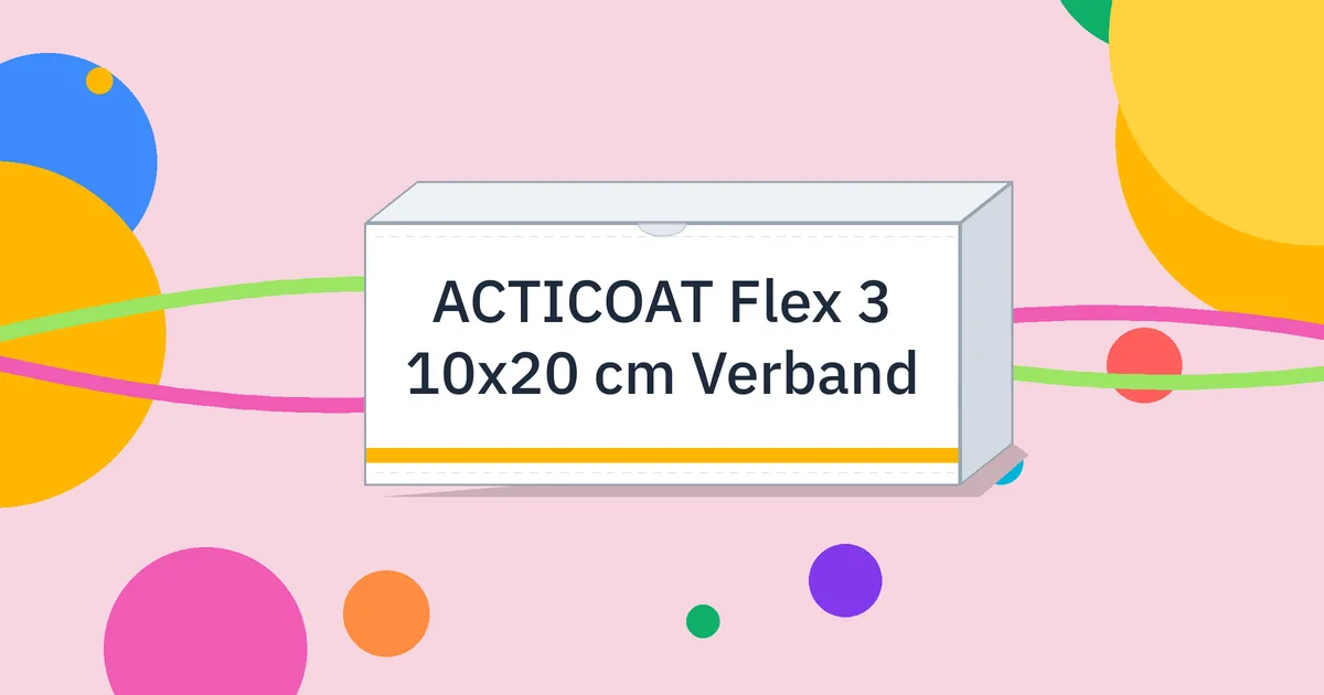 Symbolbild: Packung mit der Aufschrift ACTICOAT Flex 3 10x20 cm Verband (PZN 05372864) – Verfügbarkeit und Bezug in Apotheken in Frankfurt am Main