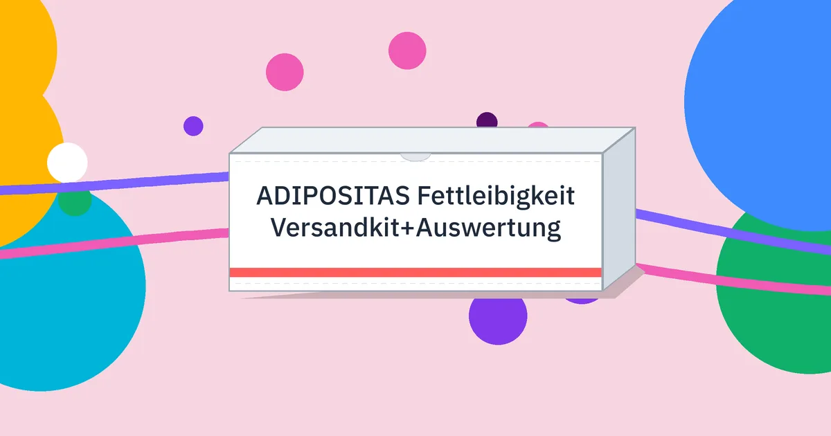 Symbolbild: Packung mit der Aufschrift ADIPOSITAS Fettleibigkeit Versandkit+Auswertung (PZN 16739902) – Verfügbarkeit und Bezug in Apotheken in Frankfurt am Main