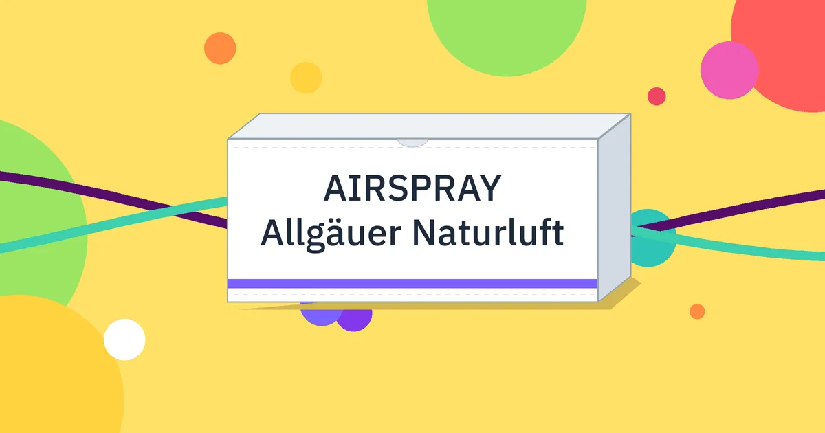 Symbolbild: Packung mit der Aufschrift AIRSPRAY Allgäuer Naturluft (PZN 16898279) – Verfügbarkeit und Bezug in Apotheken in Frankfurt am Main