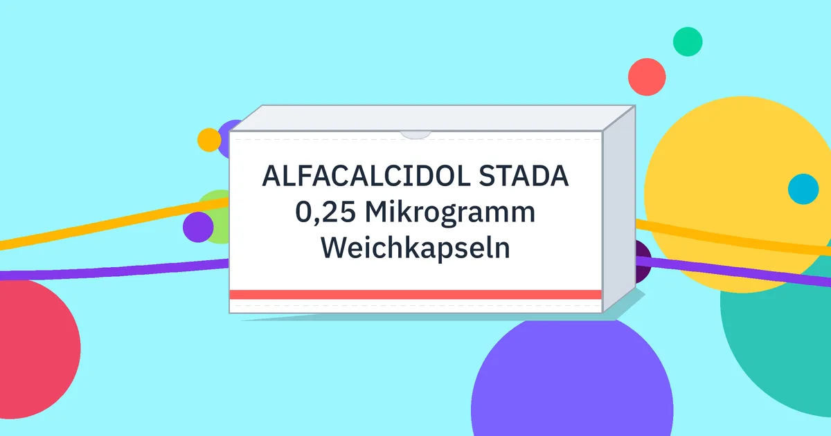 Symbolbild: Packung mit der Aufschrift ALFACALCIDOL STADA 0,25 Mikrogramm Weichkapseln (PZN 18667673) – Verfügbarkeit und Bezug in Apotheken in Frankfurt am Main