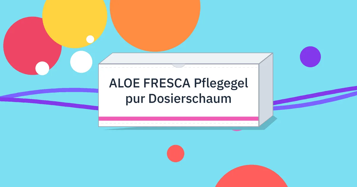 Symbolbild: Packung mit der Aufschrift ALOE FRESCA Pflegegel pur Dosierschaum (PZN 14260905) – Verfügbarkeit und Bezug in Apotheken in Frankfurt am Main