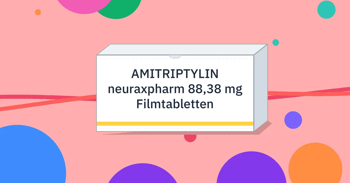 Symbolbild: Packung mit der Aufschrift AMITRIPTYLIN neuraxpharm 88,38 mg Filmtabletten (PZN 14240765) – Verfügbarkeit und Bezug in Apotheken in Frankfurt am Main