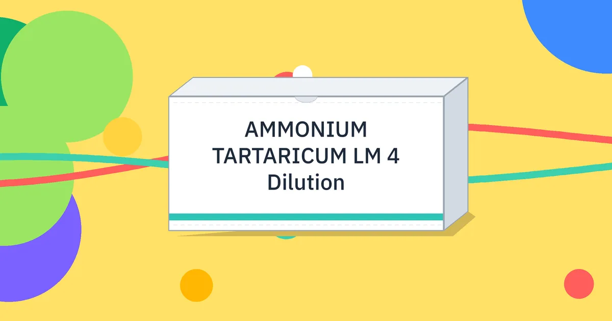 Symbolbild: Packung mit der Aufschrift AMMONIUM TARTARICUM LM 4 Dilution (PZN 12761419) – Verfügbarkeit und Bezug in Apotheken in Frankfurt am Main