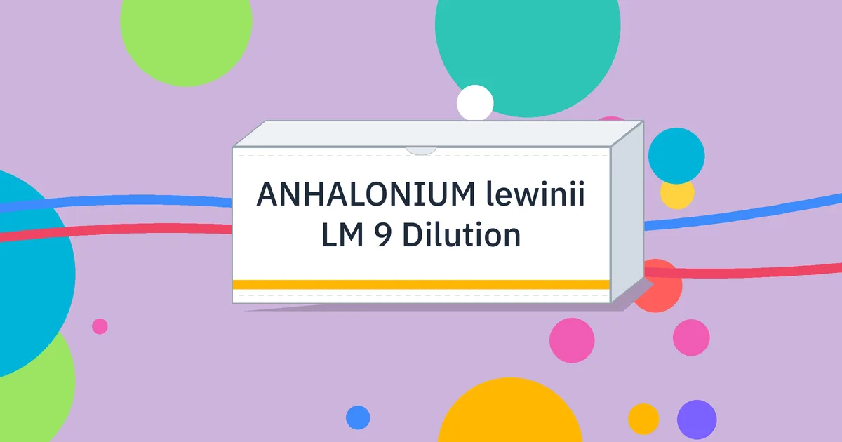 Symbolbild: Packung mit der Aufschrift ANHALONIUM lewinii LM 9 Dilution (PZN 13368871) – Verfügbarkeit und Bezug in Apotheken in Frankfurt am Main