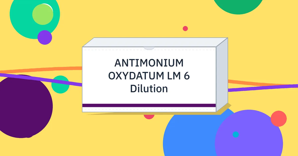 Symbolbild: Packung mit der Aufschrift ANTIMONIUM OXYDATUM LM 6 Dilution (PZN 13374185) – Verfügbarkeit und Bezug in Apotheken in Frankfurt am Main