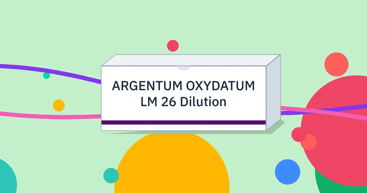 Symbolbild: Packung mit der Aufschrift ARGENTUM OXYDATUM LM 26 Dilution (PZN 12769272) – Verfügbarkeit und Bezug in Apotheken in Frankfurt am Main