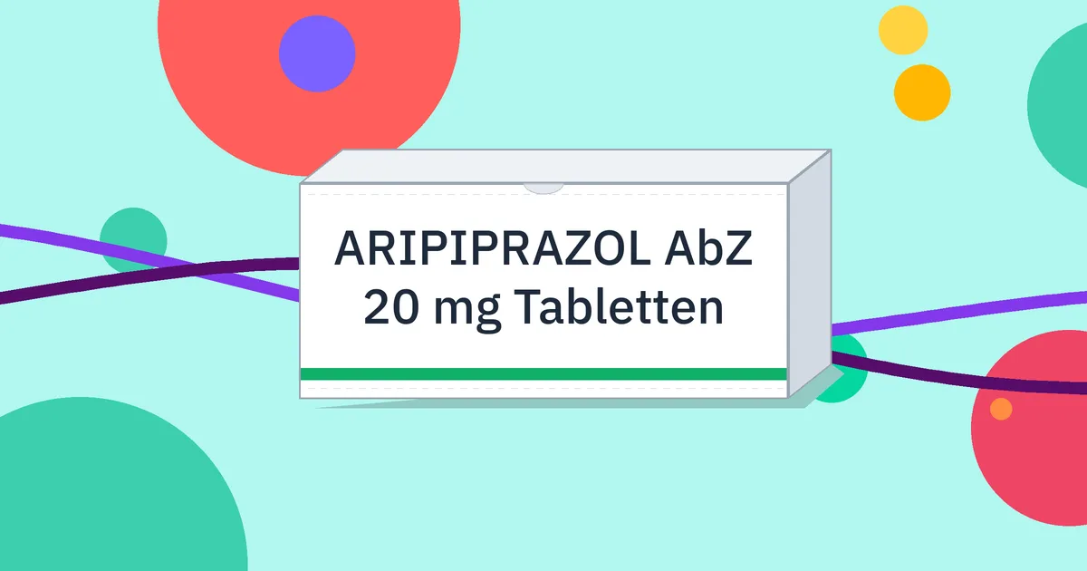 Symbolbild: Packung mit der Aufschrift ARIPIPRAZOL AbZ 20 mg Tabletten (PZN 10318068) – Verfügbarkeit und Bezug in Apotheken in Frankfurt am Main