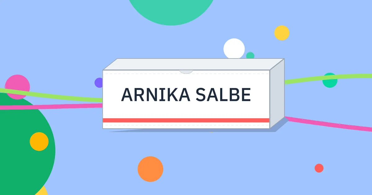 Symbolbild: Packung mit der Aufschrift ARNIKA SALBE (PZN 18359836) – Verfügbarkeit und Bezug in Apotheken in Frankfurt am Main