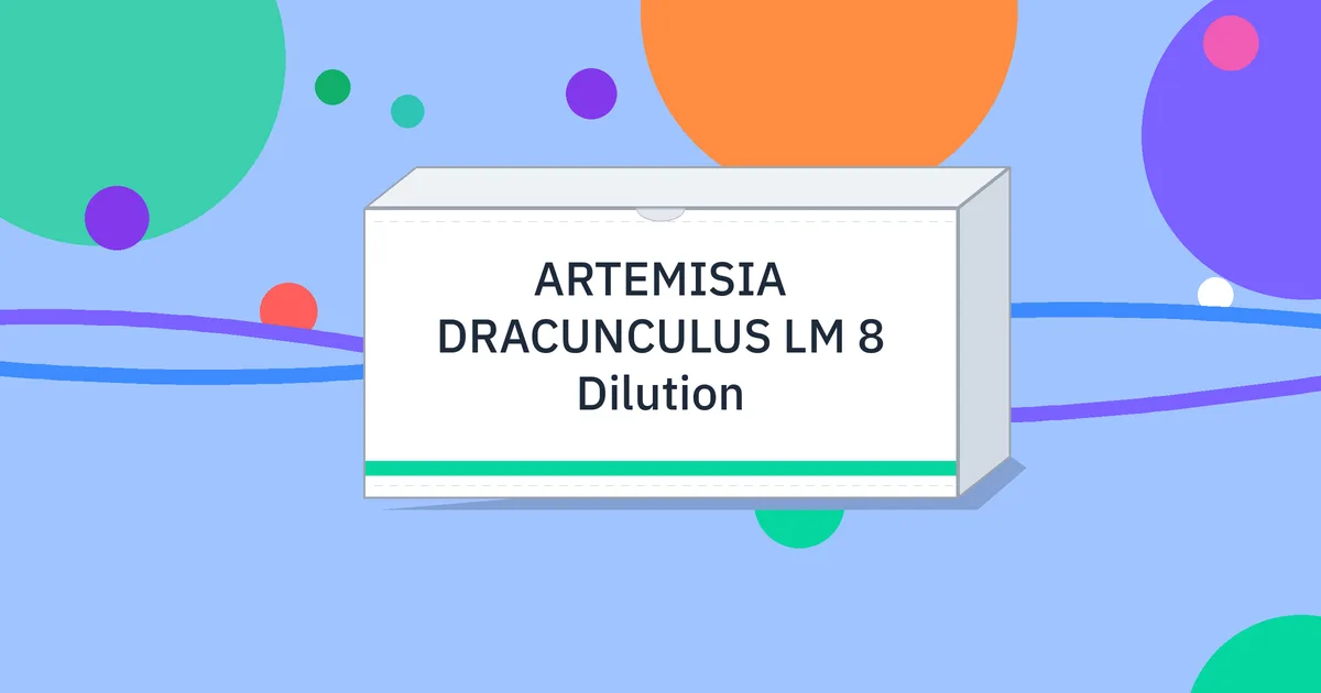 Symbolbild: Packung mit der Aufschrift ARTEMISIA DRACUNCULUS LM 8 Dilution (PZN 13394101) – Verfügbarkeit und Bezug in Apotheken in Frankfurt am Main