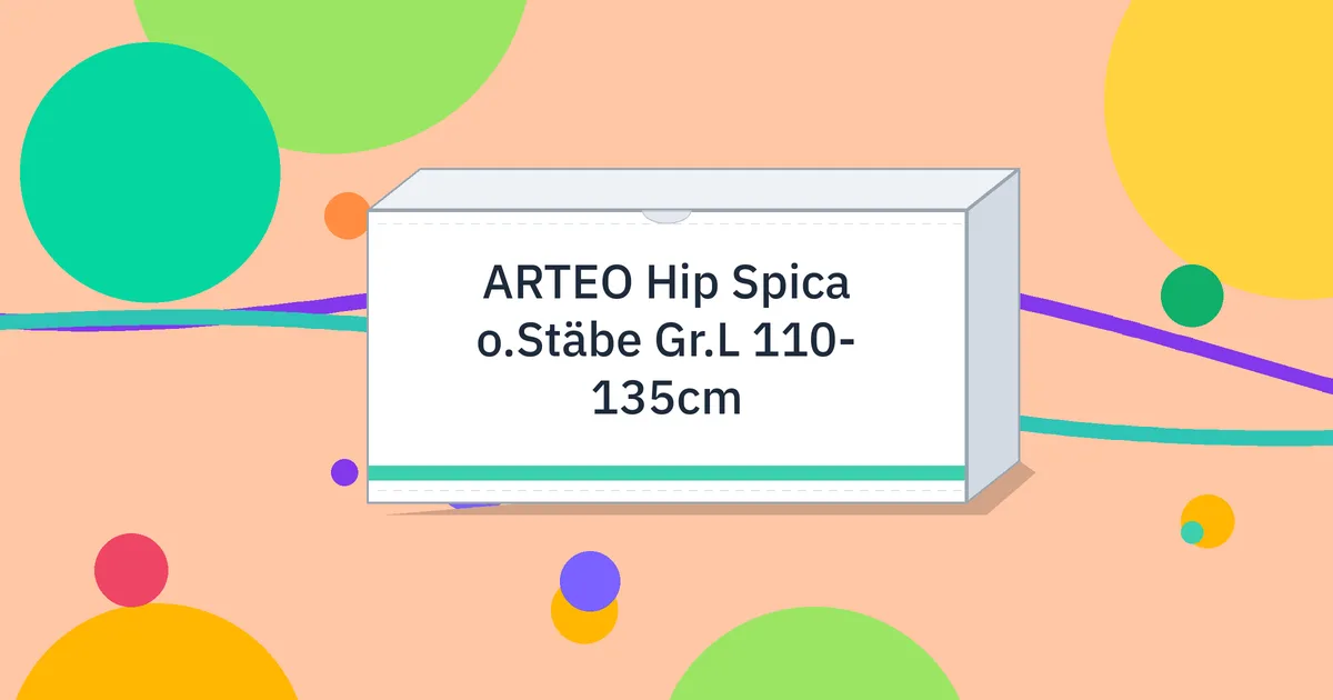 Symbolbild: Packung mit der Aufschrift ARTEO Hip Spica o.Stäbe Gr.L 110-135cm (PZN 13878879) – Verfügbarkeit und Bezug in Apotheken in Frankfurt am Main