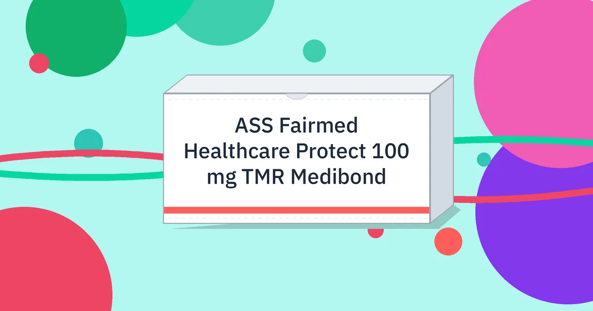 Symbolbild: Packung mit der Aufschrift ASS Fairmed Healthcare Protect 100 mg TMR Medibond (PZN 17993755) – Verfügbarkeit und Bezug in Apotheken in Frankfurt am Main