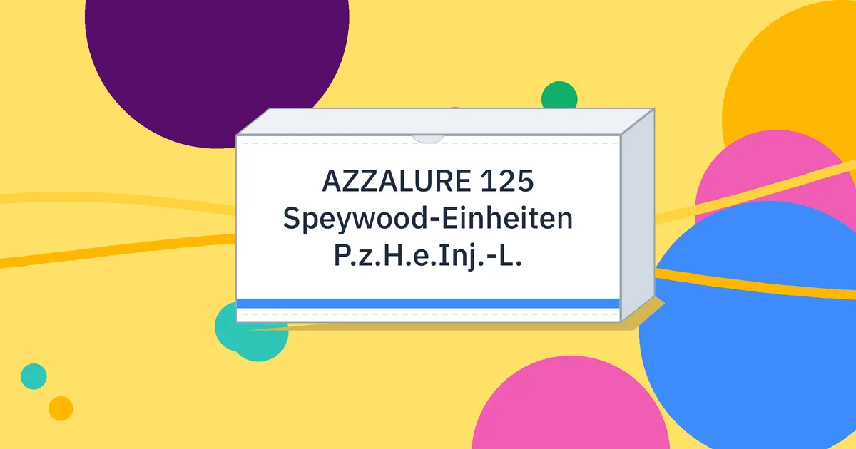 Symbolbild: Packung mit der Aufschrift AZZALURE 125 Speywood-Einheiten P.z.H.e.Inj.-L. (PZN 19525283) – Verfügbarkeit und Bezug in Apotheken in Frankfurt am Main