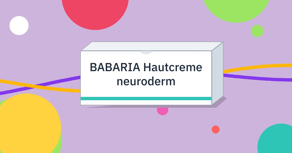 Symbolbild: Packung mit der Aufschrift BABARIA Hautcreme neuroderm (PZN 15783019) – Verfügbarkeit und Bezug in Apotheken in Frankfurt am Main