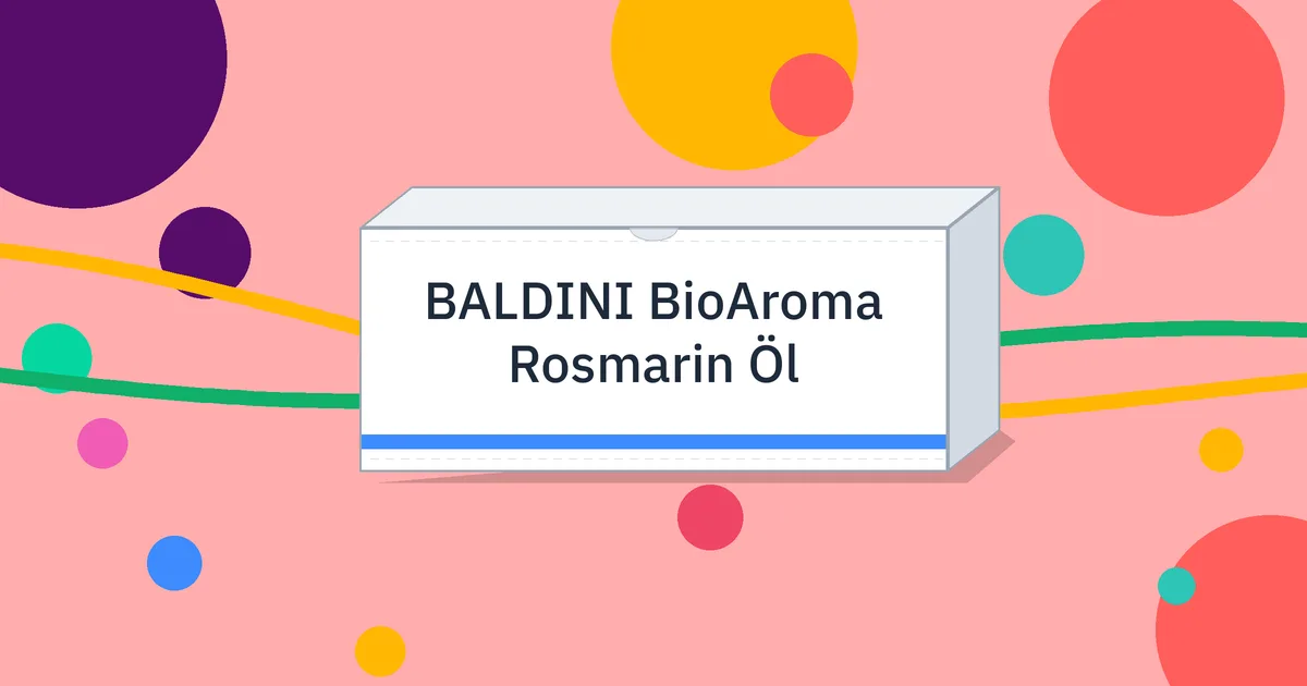 Symbolbild: Packung mit der Aufschrift BALDINI BioAroma Rosmarin Öl (PZN 12436872) – Verfügbarkeit und Bezug in Apotheken in Frankfurt am Main