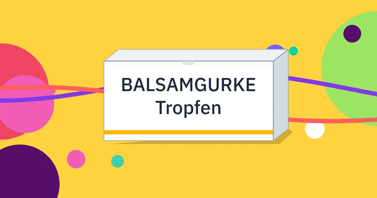 Symbolbild: Packung mit der Aufschrift BALSAMGURKE Tropfen (PZN 14310750) – Verfügbarkeit und Bezug in Apotheken in Frankfurt am Main