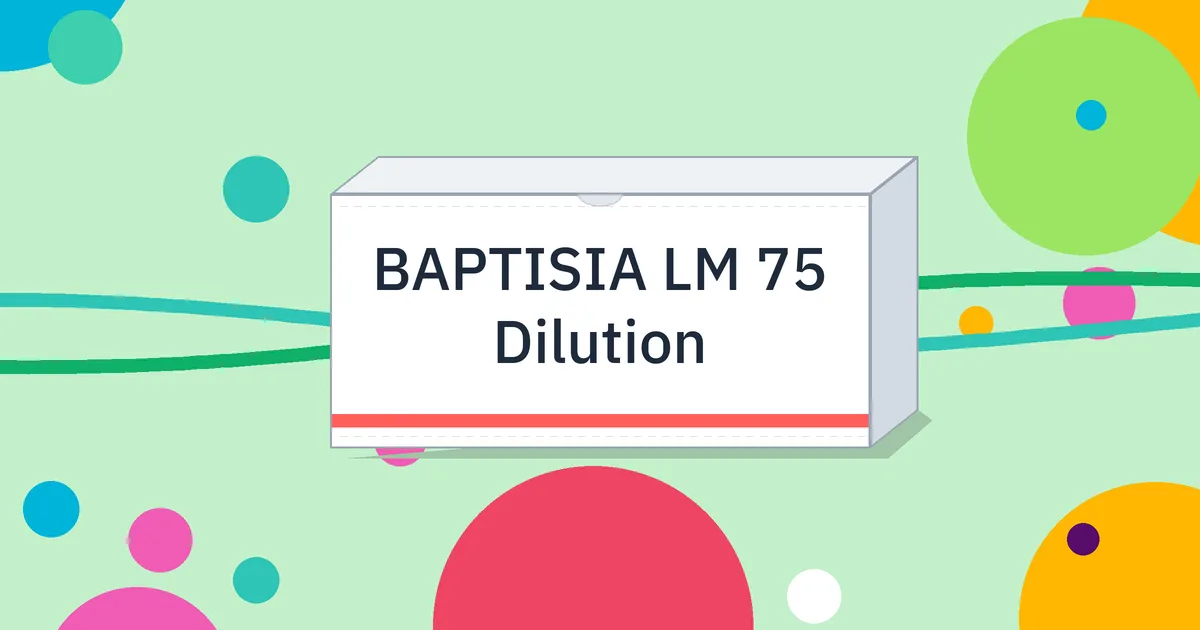 Symbolbild: Packung mit der Aufschrift BAPTISIA LM 75 Dilution (PZN 12788335) – Verfügbarkeit und Bezug in Apotheken in Frankfurt am Main