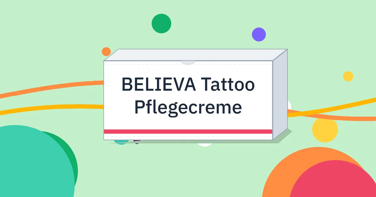 Symbolbild: Packung mit der Aufschrift BELIEVA Tattoo Pflegecreme (PZN 11088587) – Verfügbarkeit und Bezug in Apotheken in Frankfurt am Main