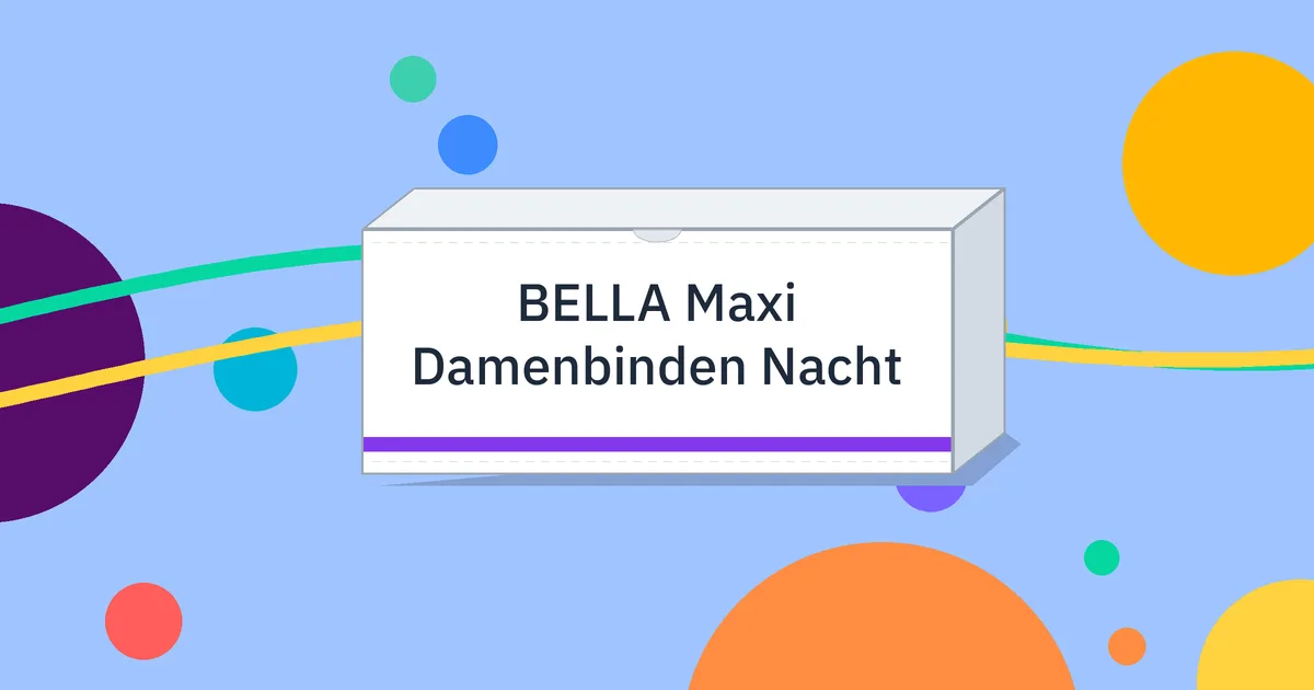 Symbolbild: Packung mit der Aufschrift BELLA Maxi Damenbinden Nacht (PZN 18441360) – Verfügbarkeit und Bezug in Apotheken in Frankfurt am Main