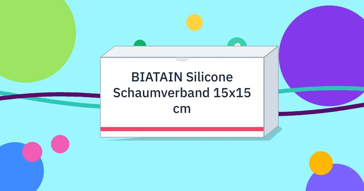Symbolbild: Packung mit der Aufschrift BIATAIN Silicone Schaumverband 15x15 cm (PZN 10306869) – Verfügbarkeit und Bezug in Apotheken in Frankfurt am Main