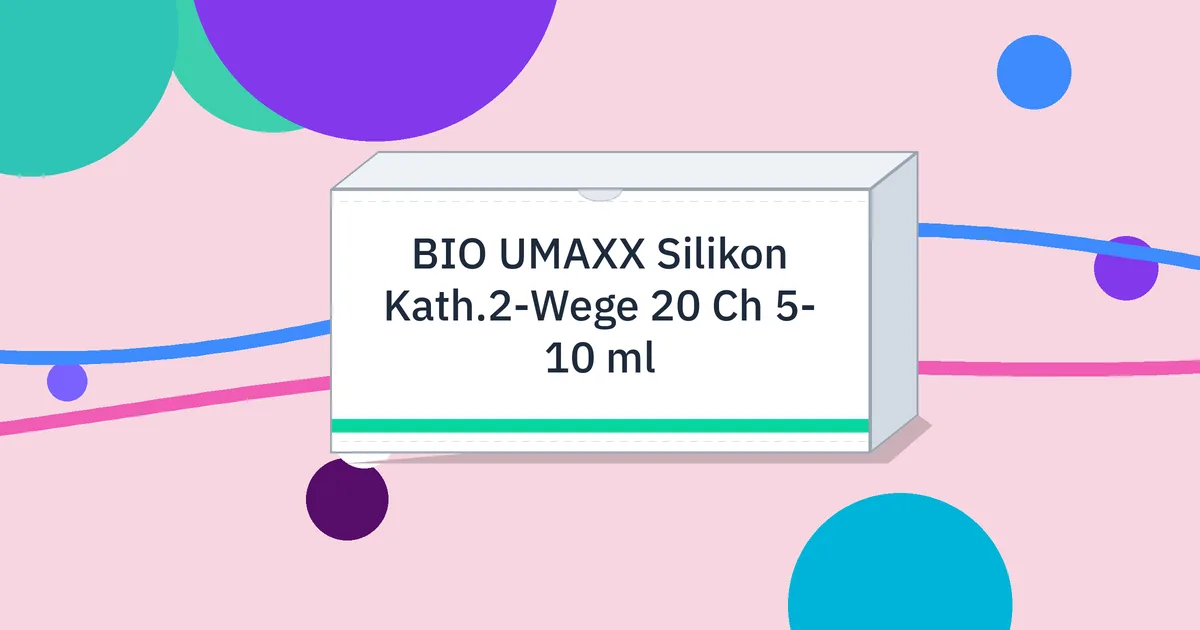 Symbolbild: Packung mit der Aufschrift BIO UMAXX Silikon Kath.2-Wege 20 Ch 5-10 ml (PZN 07023843) – Verfügbarkeit und Bezug in Apotheken in Frankfurt am Main