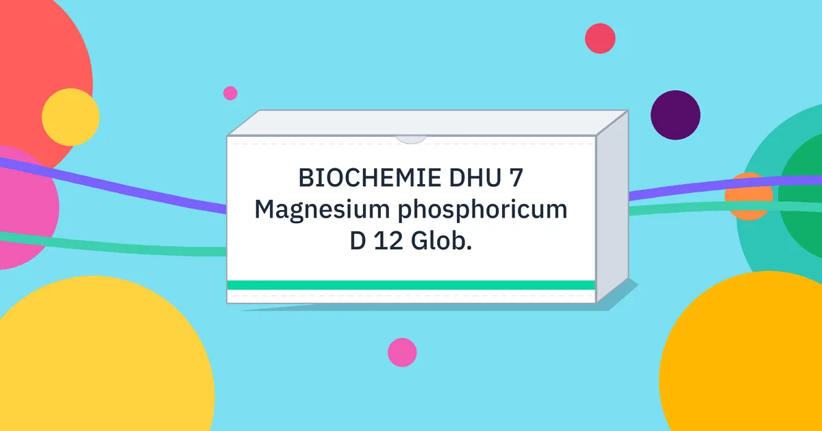 Symbolbild: Packung mit der Aufschrift BIOCHEMIE DHU 7 Magnesium phosphoricum D 12 Glob. (PZN 10545924) – Verfügbarkeit und Bezug in Apotheken in Frankfurt am Main