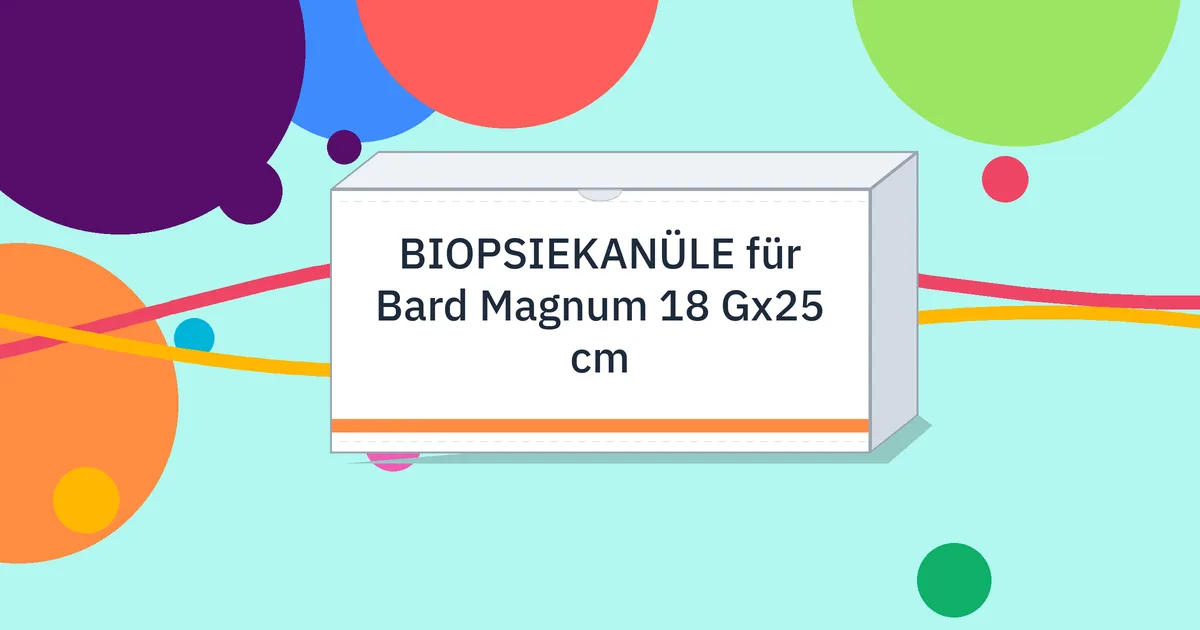 Symbolbild: Packung mit der Aufschrift BIOPSIEKANÜLE für Bard Magnum 18 Gx25 cm (PZN 04662809) – Verfügbarkeit und Bezug in Apotheken in Frankfurt am Main