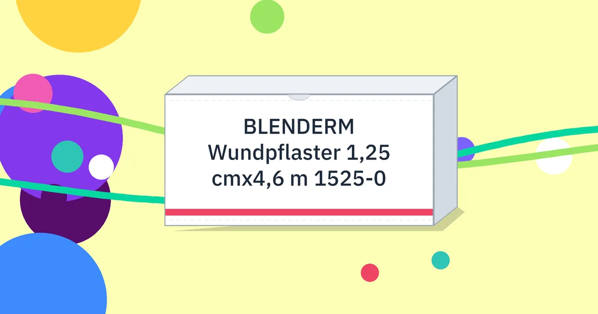 Symbolbild: Packung mit der Aufschrift BLENDERM Wundpflaster 1,25 cmx4,6 m 1525-0 (PZN 05867040) – Verfügbarkeit und Bezug in Apotheken in Frankfurt am Main