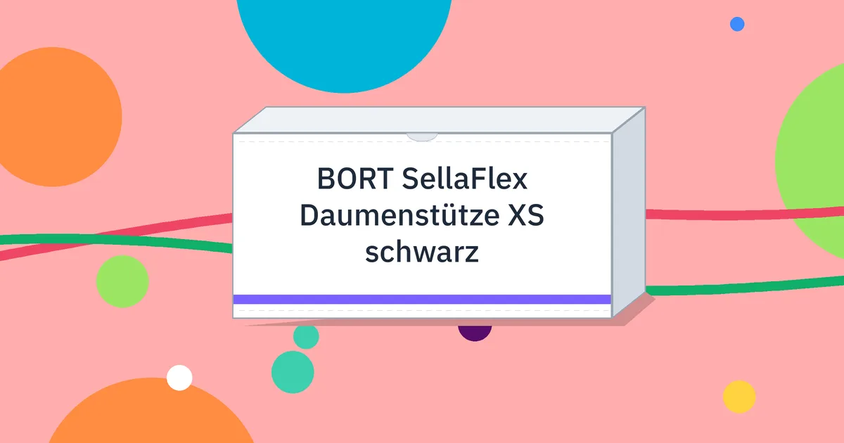 Symbolbild: Packung mit der Aufschrift BORT SellaFlex Daumenstütze XS schwarz (PZN 12372439) – Verfügbarkeit und Bezug in Apotheken in Frankfurt am Main