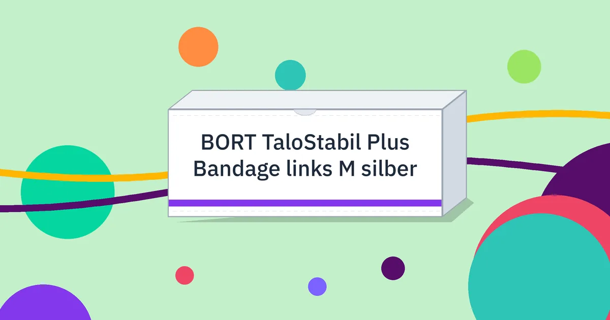 Symbolbild: Packung mit der Aufschrift BORT TaloStabil Plus Bandage links M silber (PZN 07672116) – Verfügbarkeit und Bezug in Apotheken in Frankfurt am Main