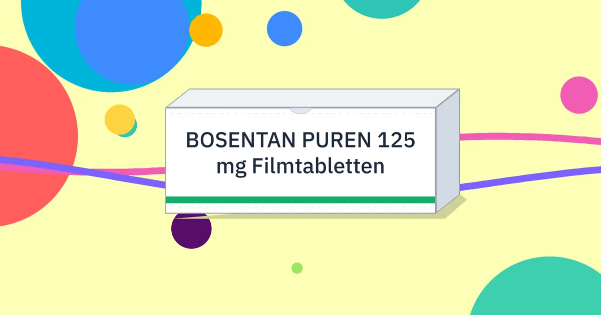 Symbolbild: Packung mit der Aufschrift BOSENTAN PUREN 125 mg Filmtabletten (PZN 18319050) – Verfügbarkeit und Bezug in Apotheken in Frankfurt am Main