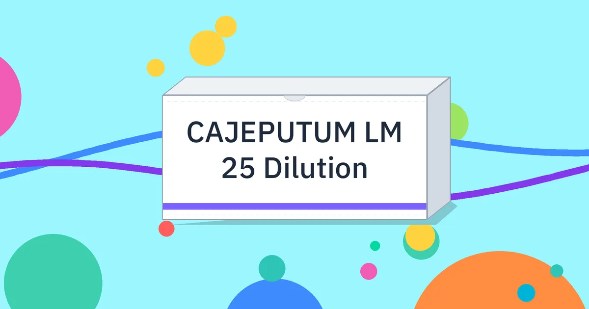 Symbolbild: Packung mit der Aufschrift CAJEPUTUM LM 25 Dilution (PZN 12799712) – Verfügbarkeit und Bezug in Apotheken in Frankfurt am Main