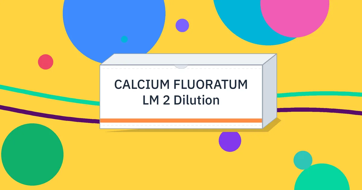 Symbolbild: Packung mit der Aufschrift CALCIUM FLUORATUM LM 2 Dilution (PZN 12804258) – Verfügbarkeit und Bezug in Apotheken in Frankfurt am Main