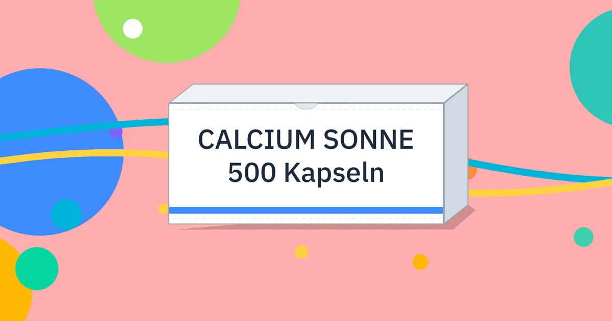 Symbolbild: Packung mit der Aufschrift CALCIUM SONNE 500 Kapseln (PZN 17819483) – Verfügbarkeit und Bezug in Apotheken in Frankfurt am Main