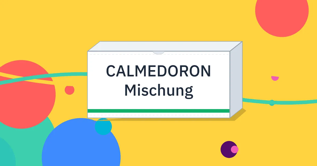 Symbolbild: Packung mit der Aufschrift CALMEDORON Mischung (PZN 09605259) – Verfügbarkeit und Bezug in Apotheken in Frankfurt am Main