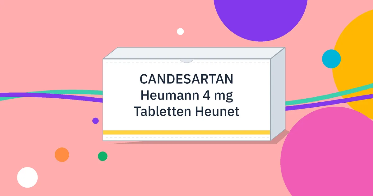 Symbolbild: Packung mit der Aufschrift CANDESARTAN Heumann 4 mg Tabletten Heunet (PZN 14211433) – Verfügbarkeit und Bezug in Apotheken in Frankfurt am Main