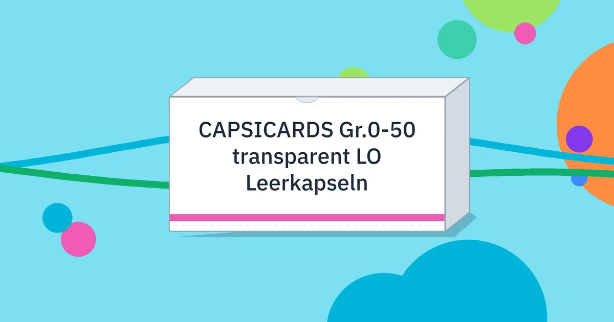 Symbolbild: Packung mit der Aufschrift CAPSICARDS Gr.0-50 transparent LO Leerkapseln (PZN 10999884) – Verfügbarkeit und Bezug in Apotheken in Frankfurt am Main