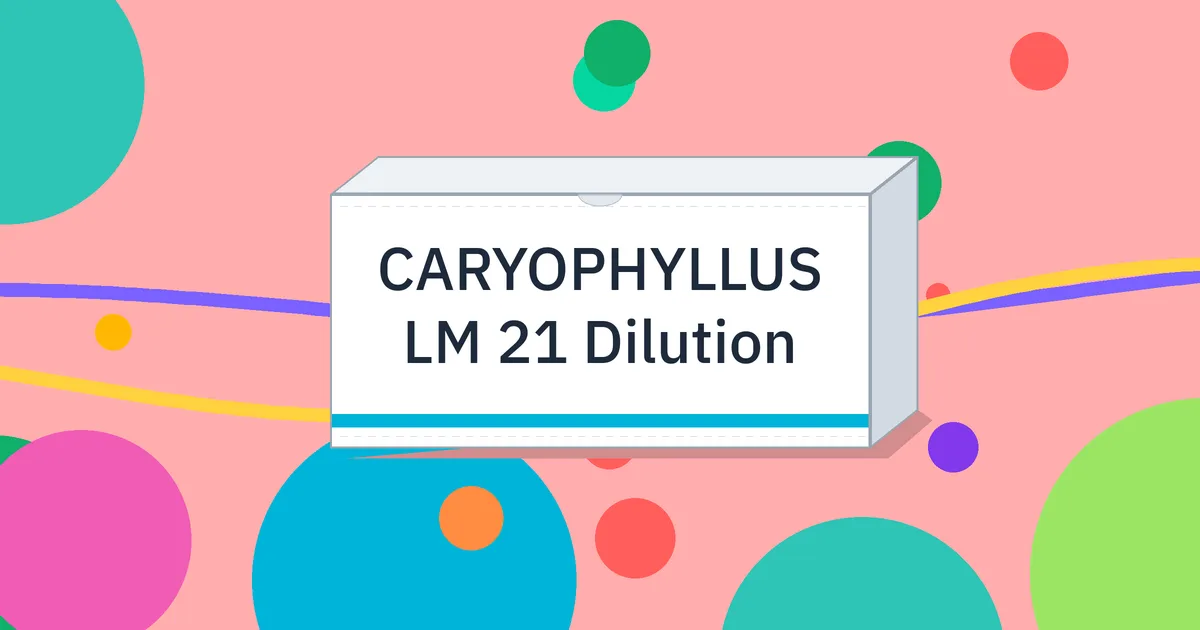Symbolbild: Packung mit der Aufschrift CARYOPHYLLUS LM 21 Dilution (PZN 13432043) – Verfügbarkeit und Bezug in Apotheken in Frankfurt am Main