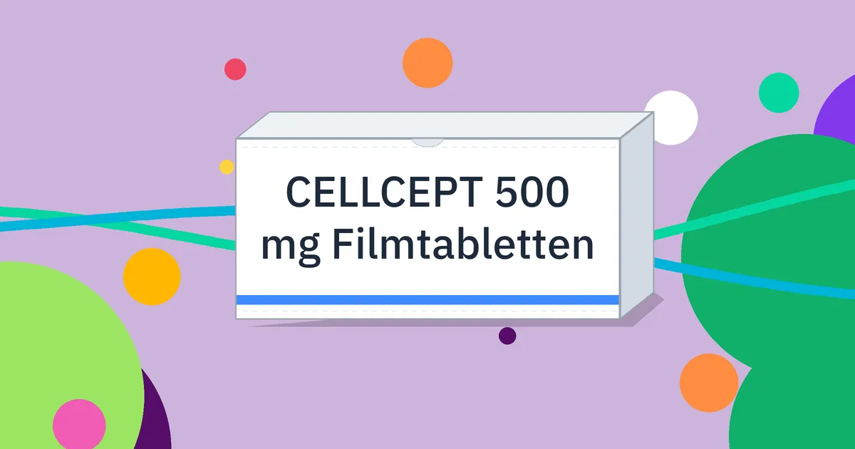 Symbolbild: Packung mit der Aufschrift CELLCEPT 500 mg Filmtabletten (PZN 05704496) – Verfügbarkeit und Bezug in Apotheken in Frankfurt am Main