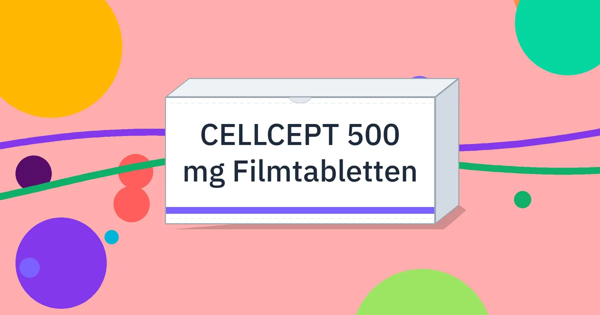 Symbolbild: Packung mit der Aufschrift CELLCEPT 500 mg Filmtabletten (PZN 11519082) – Verfügbarkeit und Bezug in Apotheken in Frankfurt am Main