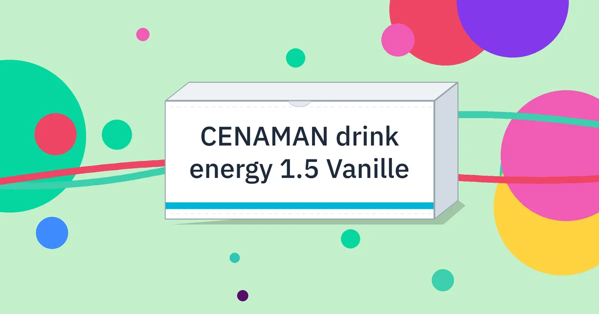 Symbolbild: Packung mit der Aufschrift CENAMAN drink energy 1.5 Vanille (PZN 13710921) – Verfügbarkeit und Bezug in Apotheken in Frankfurt am Main