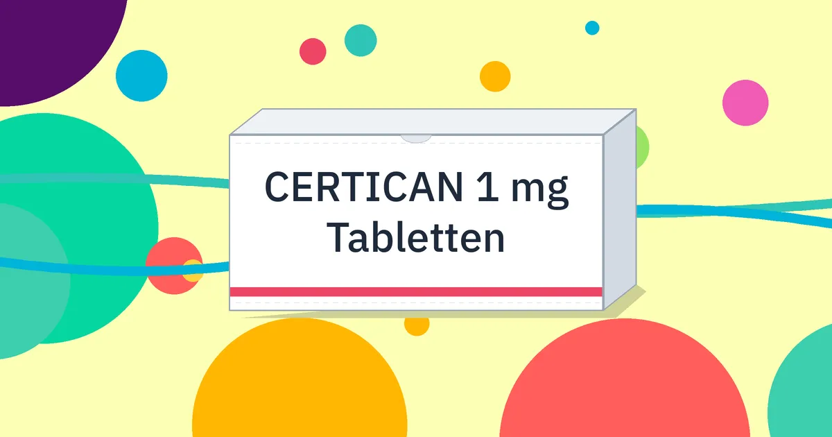 Symbolbild: Packung mit der Aufschrift CERTICAN 1 mg Tabletten (PZN 11536465) – Verfügbarkeit und Bezug in Apotheken in Frankfurt am Main