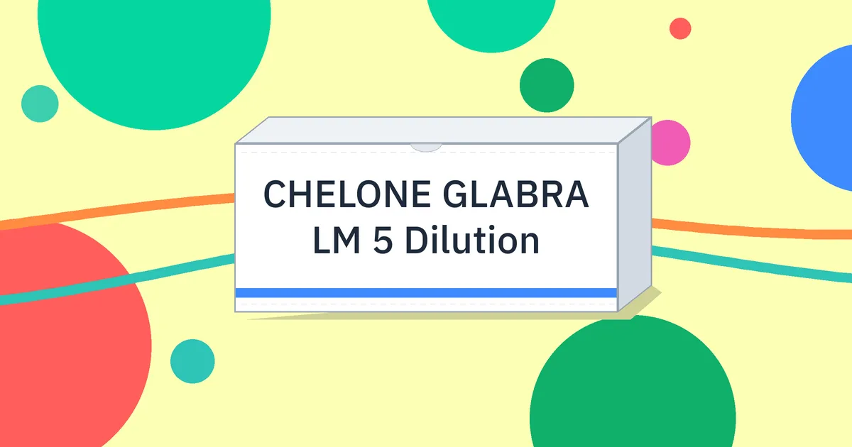 Symbolbild: Packung mit der Aufschrift CHELONE GLABRA LM 5 Dilution (PZN 13439795) – Verfügbarkeit und Bezug in Apotheken in Frankfurt am Main