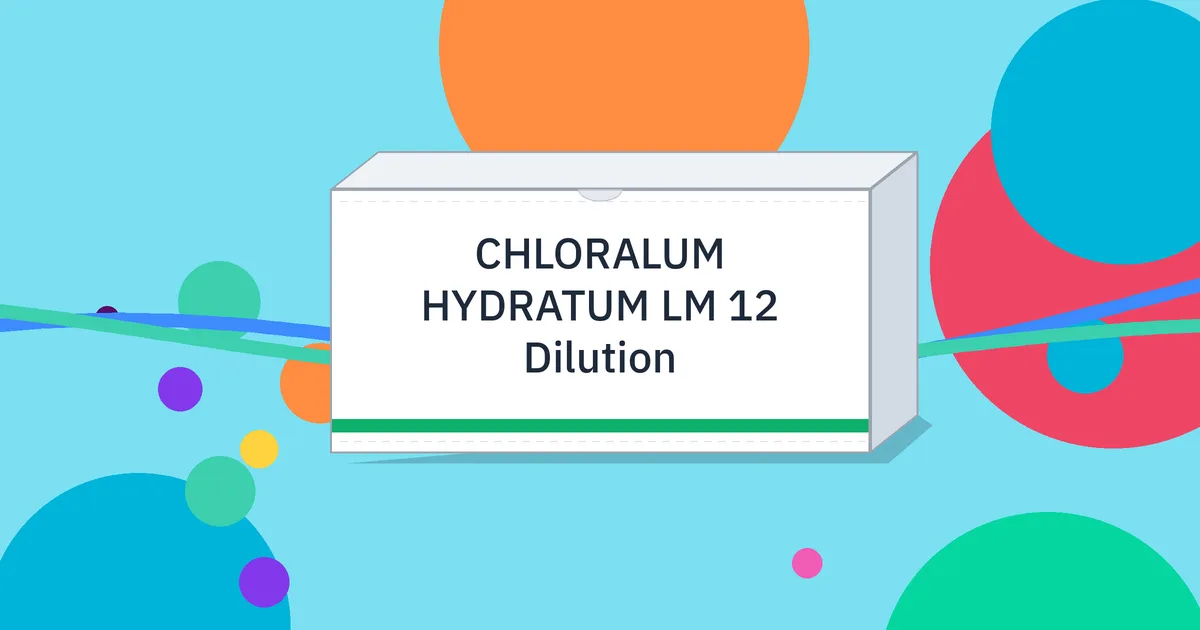Symbolbild: Packung mit der Aufschrift CHLORALUM HYDRATUM LM 12 Dilution (PZN 13444081) – Verfügbarkeit und Bezug in Apotheken in Frankfurt am Main