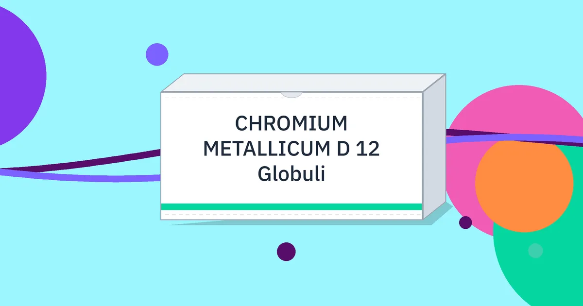 Symbolbild: Packung mit der Aufschrift CHROMIUM METALLICUM D 12 Globuli (PZN 07456039) – Verfügbarkeit und Bezug in Apotheken in Frankfurt am Main