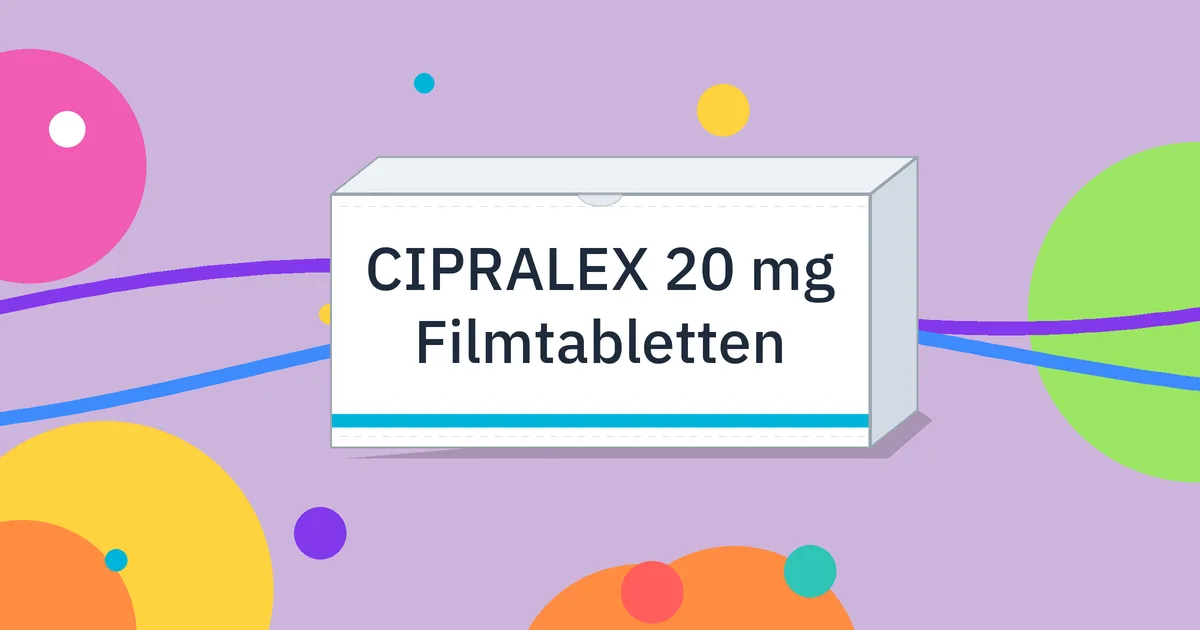 Symbolbild: Packung mit der Aufschrift CIPRALEX 20 mg Filmtabletten (PZN 05559901) – Verfügbarkeit und Bezug in Apotheken in Frankfurt am Main