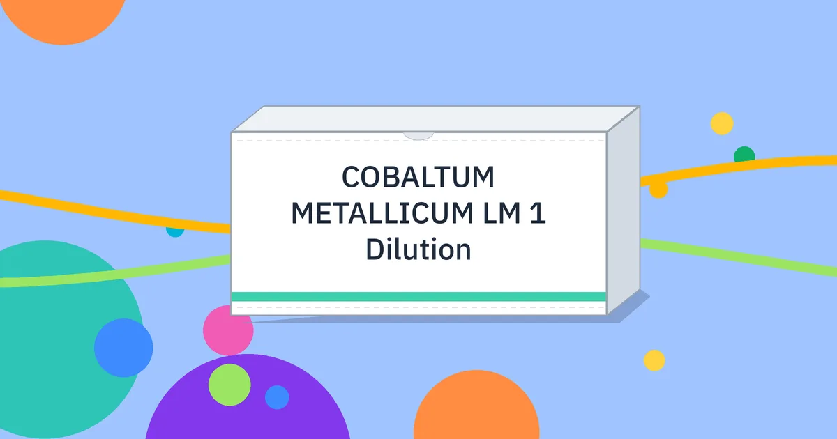 Symbolbild: Packung mit der Aufschrift COBALTUM METALLICUM LM 1 Dilution (PZN 12822977) – Verfügbarkeit und Bezug in Apotheken in Frankfurt am Main