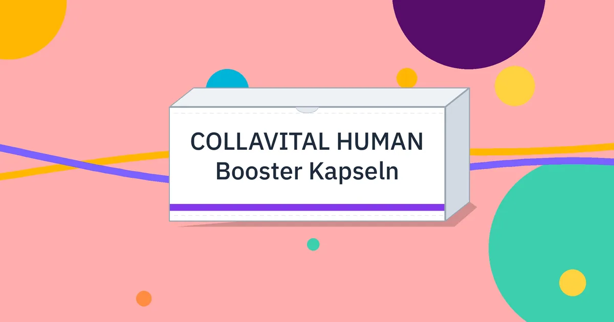 Symbolbild: Packung mit der Aufschrift COLLAVITAL HUMAN Booster Kapseln (PZN 18403773) – Verfügbarkeit und Bezug in Apotheken in Frankfurt am Main